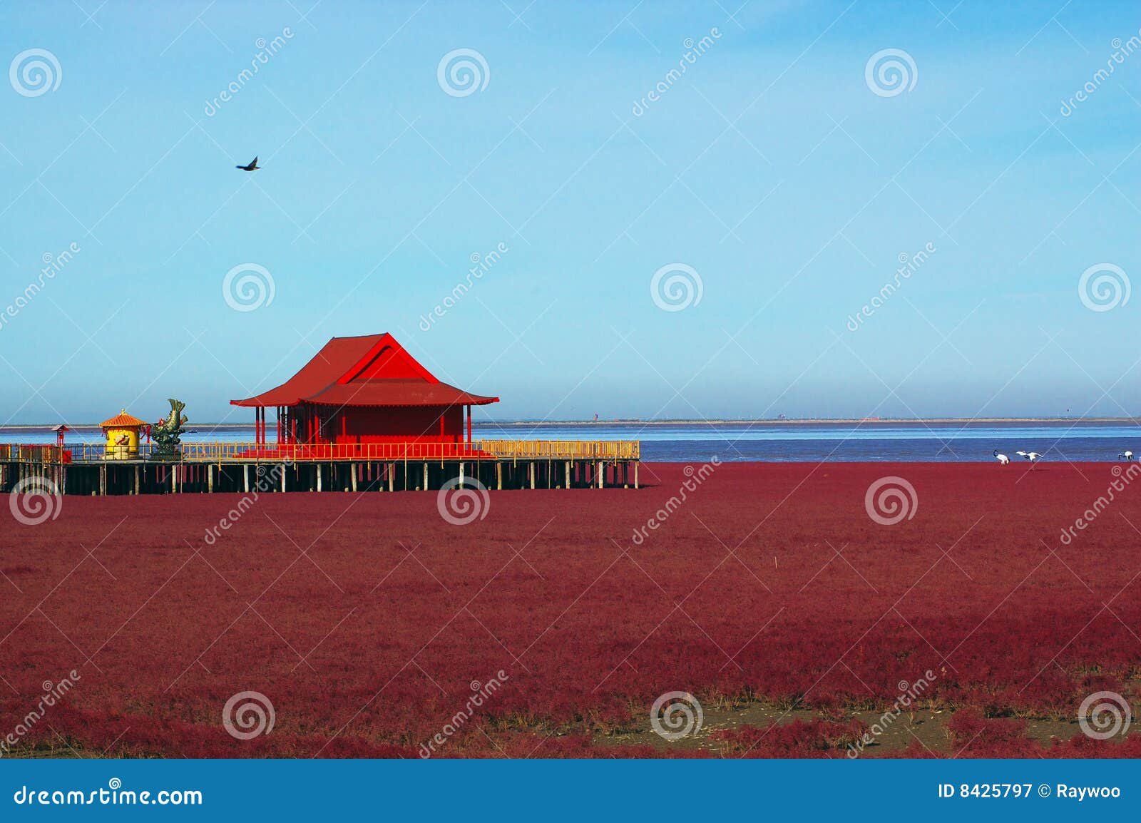 Red beach stock image. Image of architecture, liaoning - 8425797