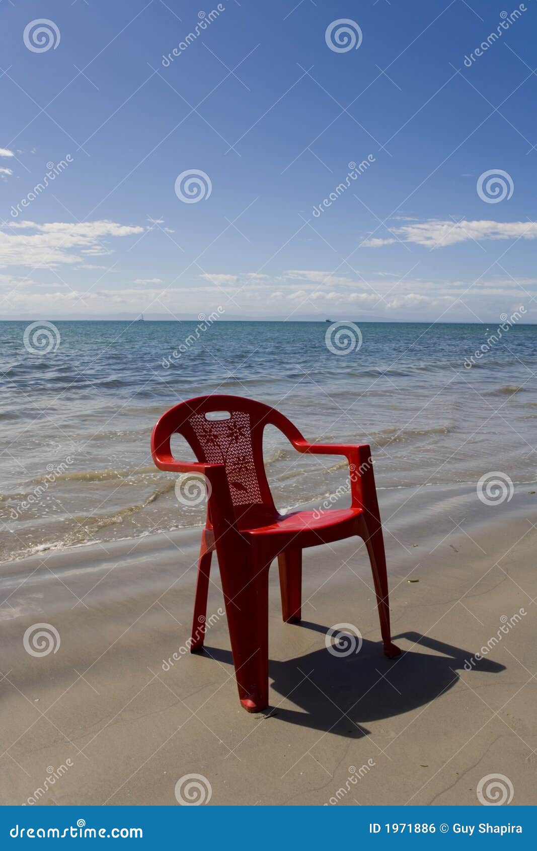 Red Beach Chair stock photo. Image of clouds, seascape - 1971886