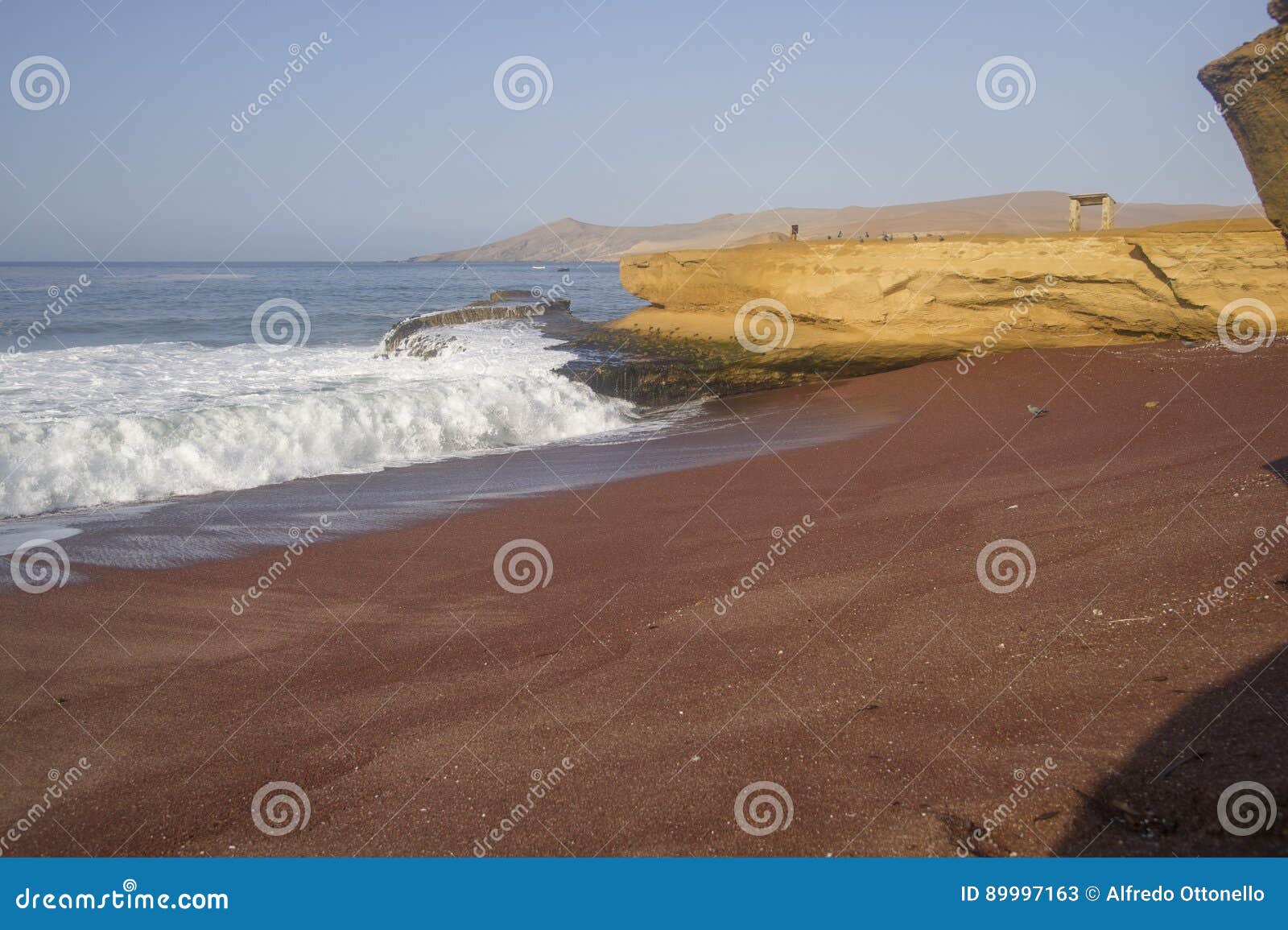 Red beach, Paracas, Peru. stock image. Image of facade - 89997163