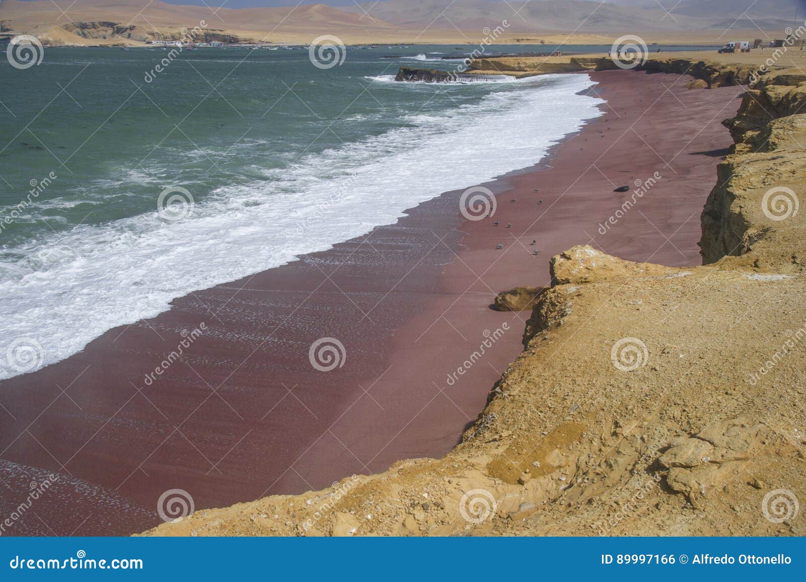 Red beach, Paracas, Peru. stock photo. Image of holidays - 89997166