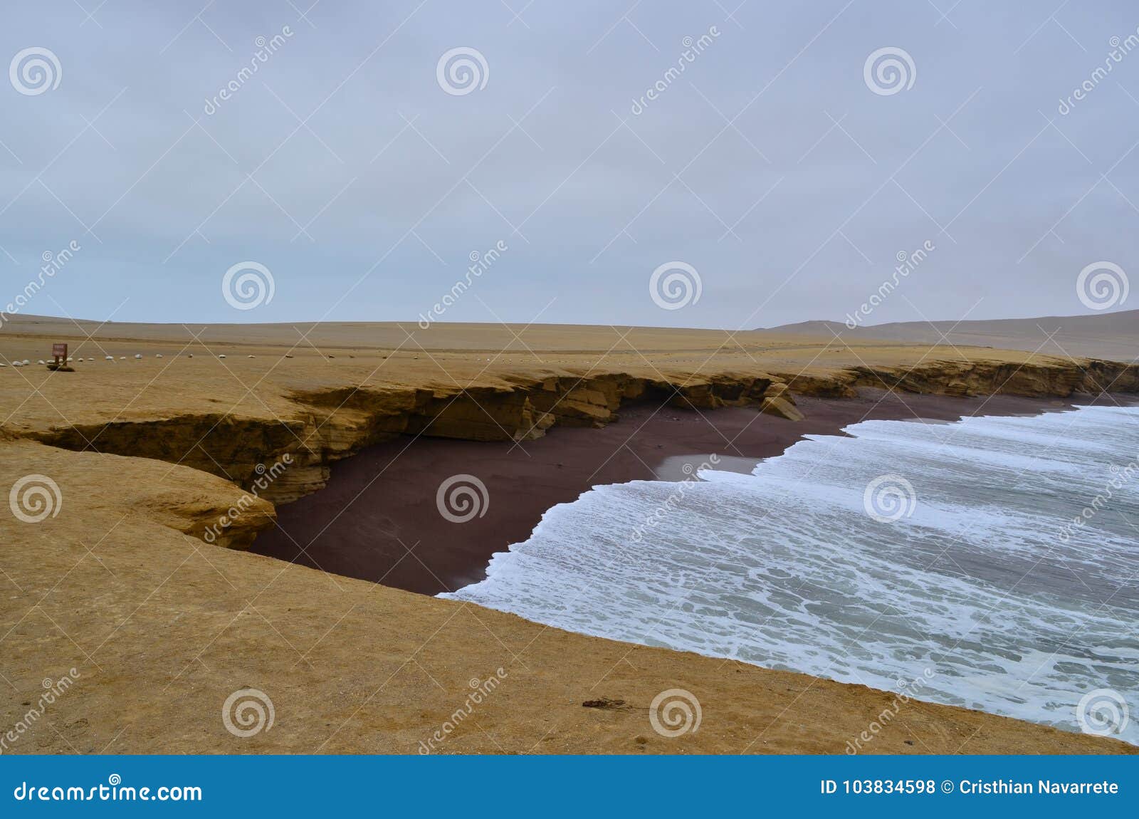 The red beach in Peru stock photo. Image of desert, adventure - 103834598