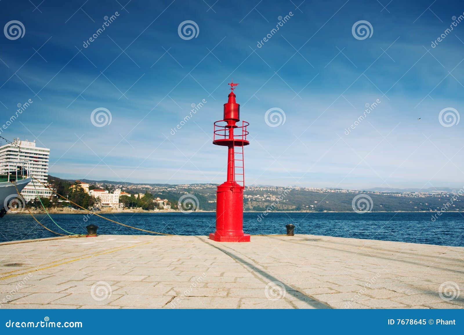 Red beacon stock image. Image of pier, stone, destinations - 7678645