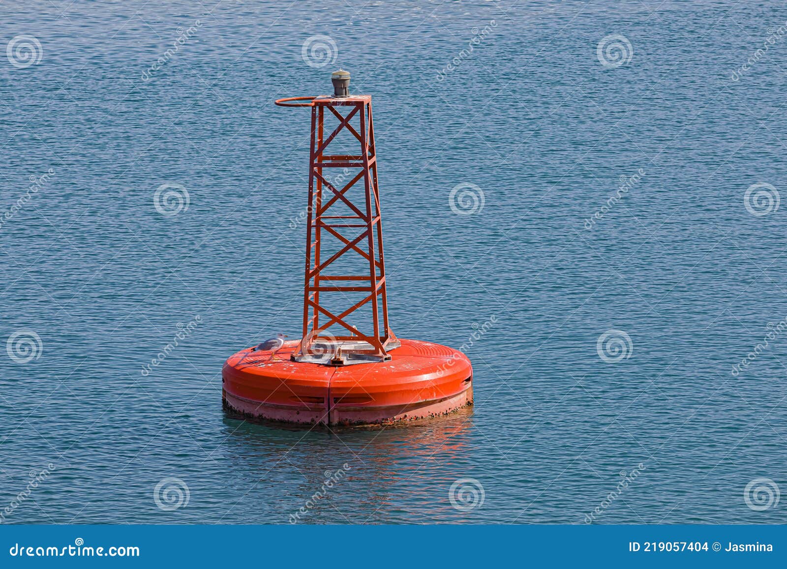Red Beacon on Ionian Sea Water Route Stock Photo - Image of ...