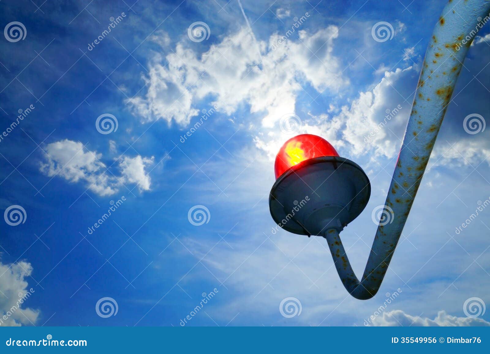 Red beacon on the roof stock photo. Image of caution - 35549956