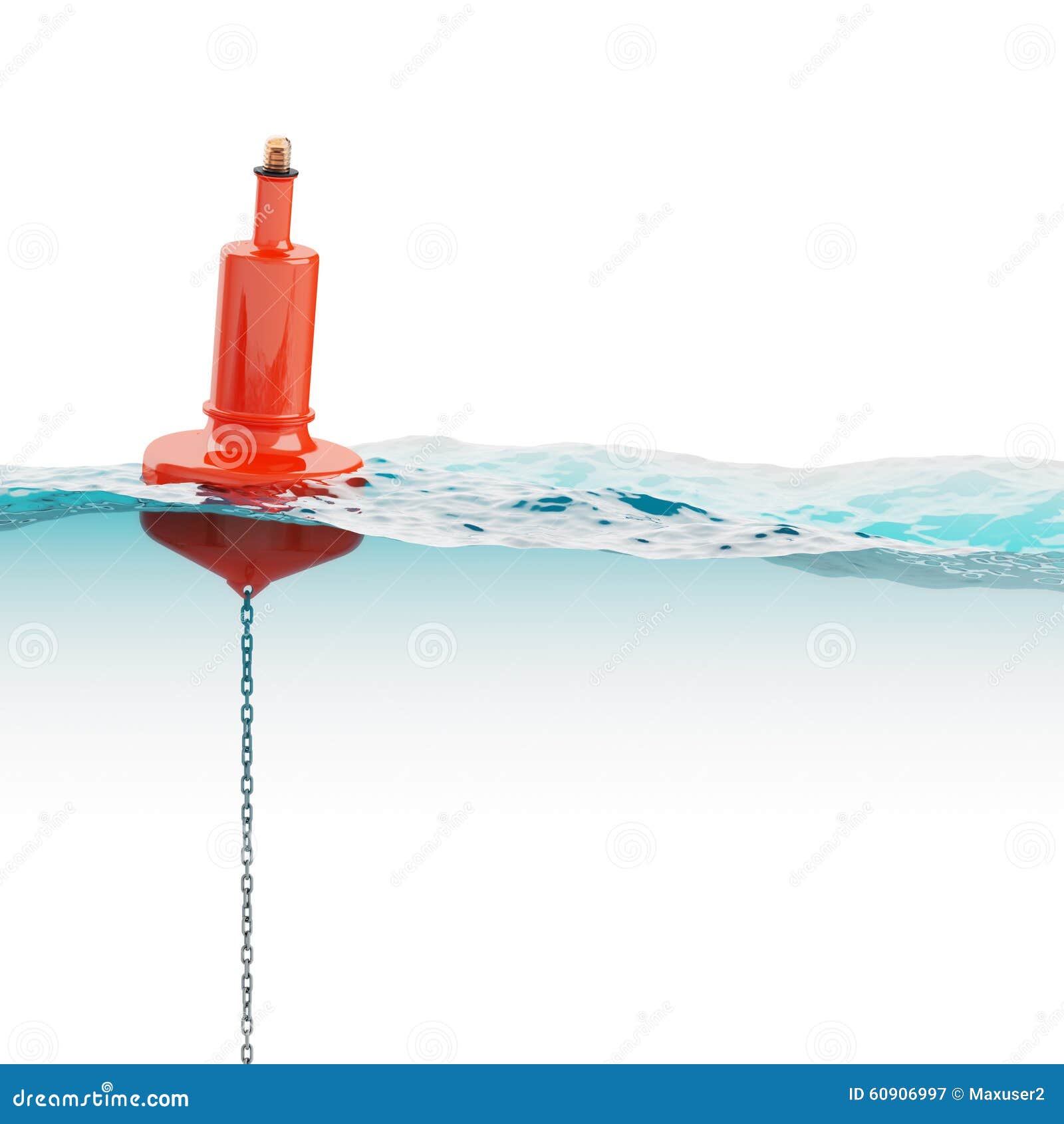 Red Beacon on Water Surface Closeup Stock Illustration - Illustration ...