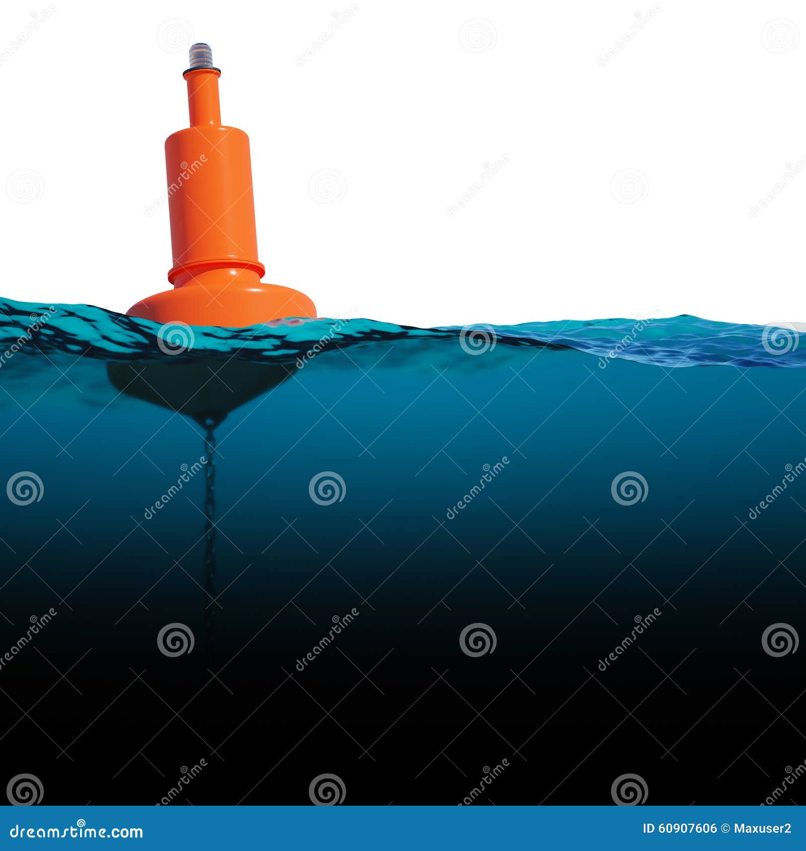 Red Beacon on Water Surface Closeup Stock Illustration - Illustration ...