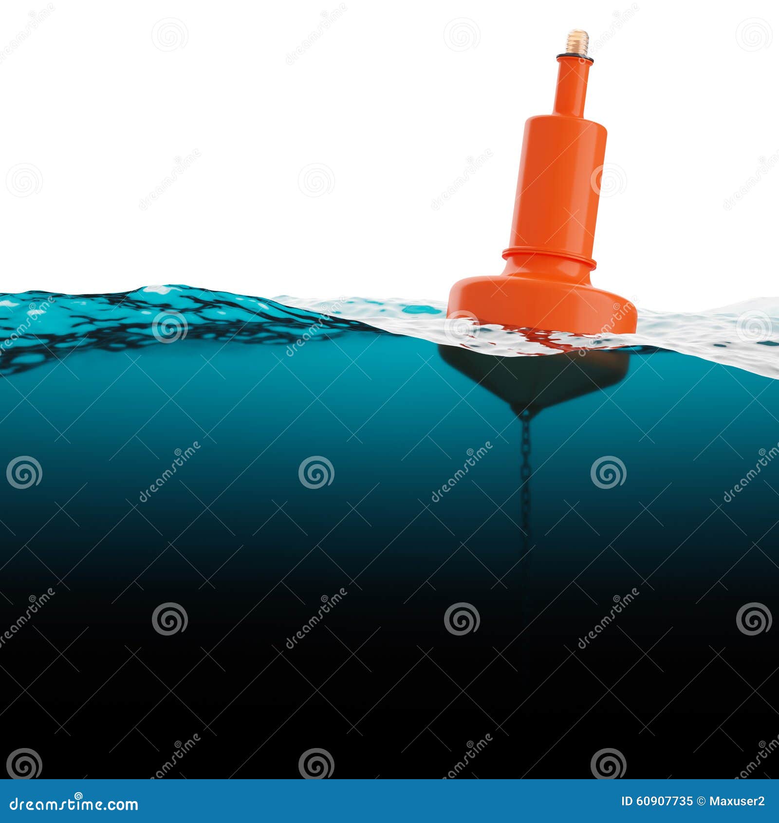 Red Beacon on Water Surface Closeup Stock Illustration - Illustration ...