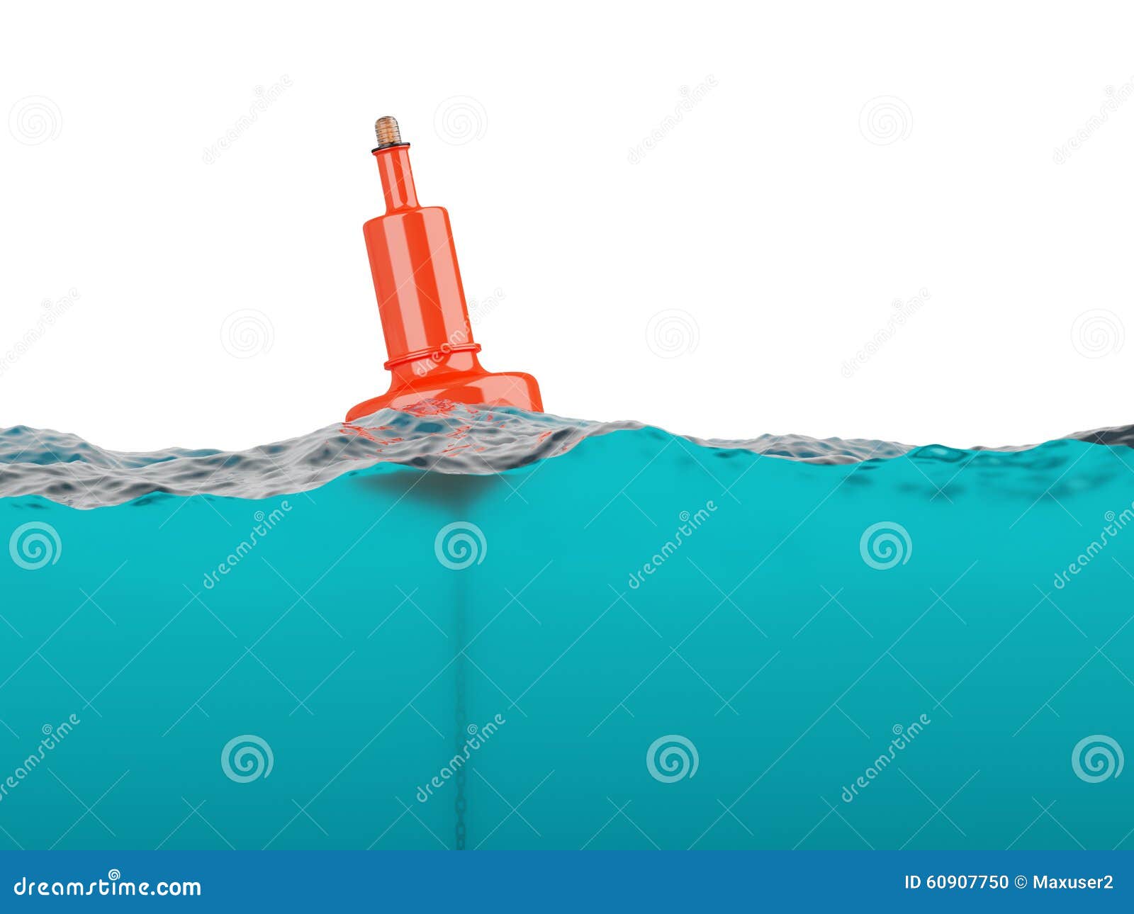 Red Beacon on Water Surface Closeup Stock Illustration - Illustration ...