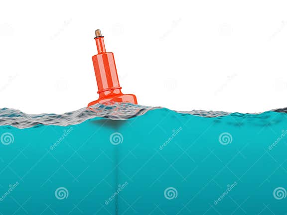 Red Beacon on Water Surface Closeup Stock Illustration - Illustration ...