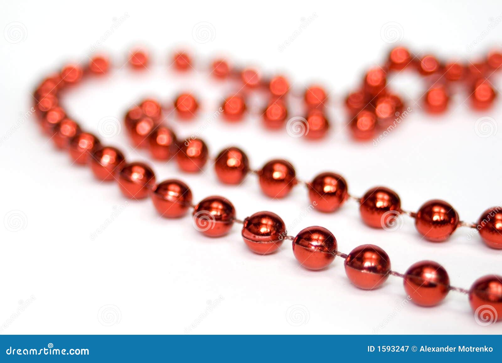 Red Beads Isolated on White Stock Image - Image of present, abstract ...