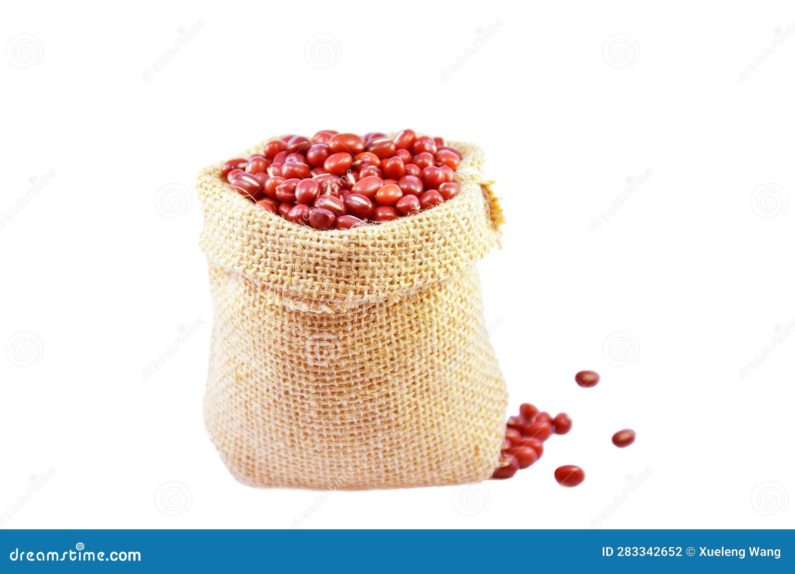 Red Bean with a Bag on the White Background Stock Photo - Image of ...