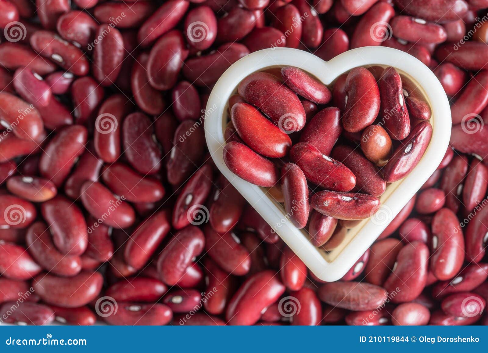 Red Bean Beans Together with a Heart Shape As Pattern Background Stock ...