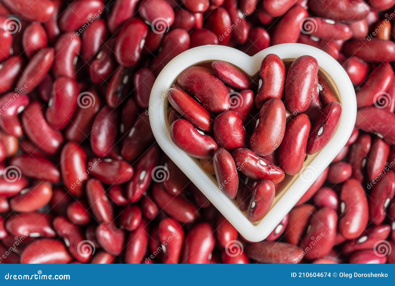 Red Bean Beans Together with a Heart Shape As Pattern Background Stock ...