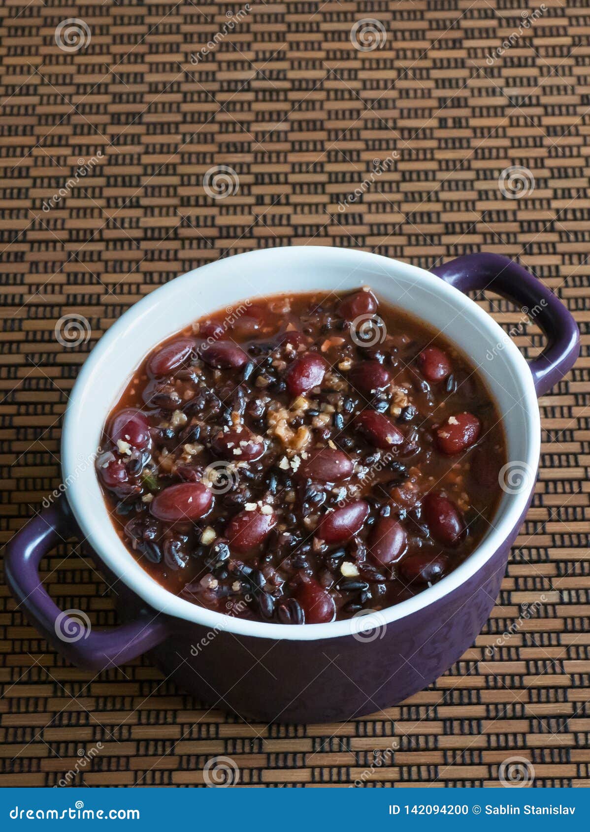 Red Bean Congee. Chinese Dish with Red Beans. Stock Photo - Image of ...