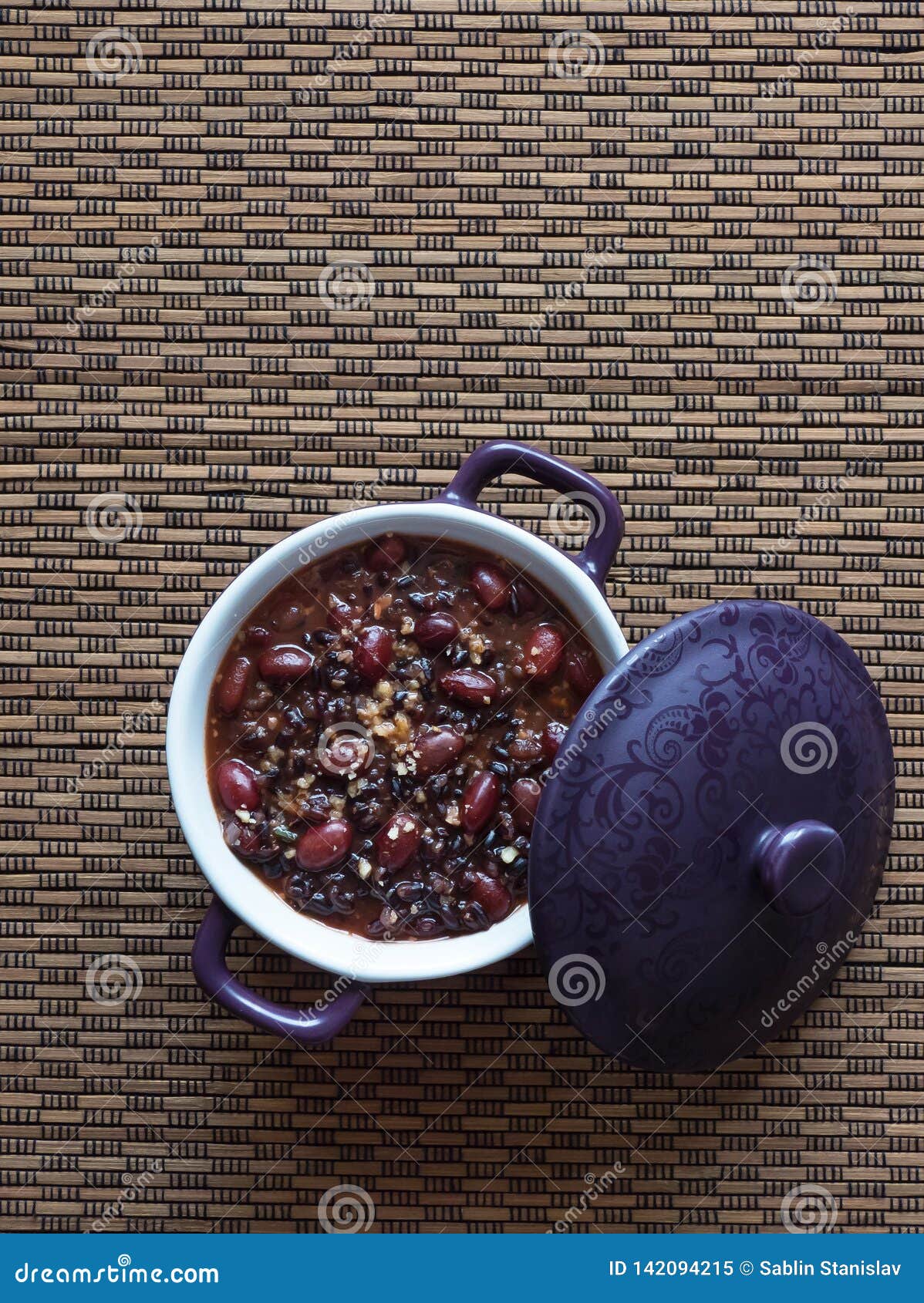 Red Bean Congee. Chinese Dish with Red Beans. Stock Image - Image of ...