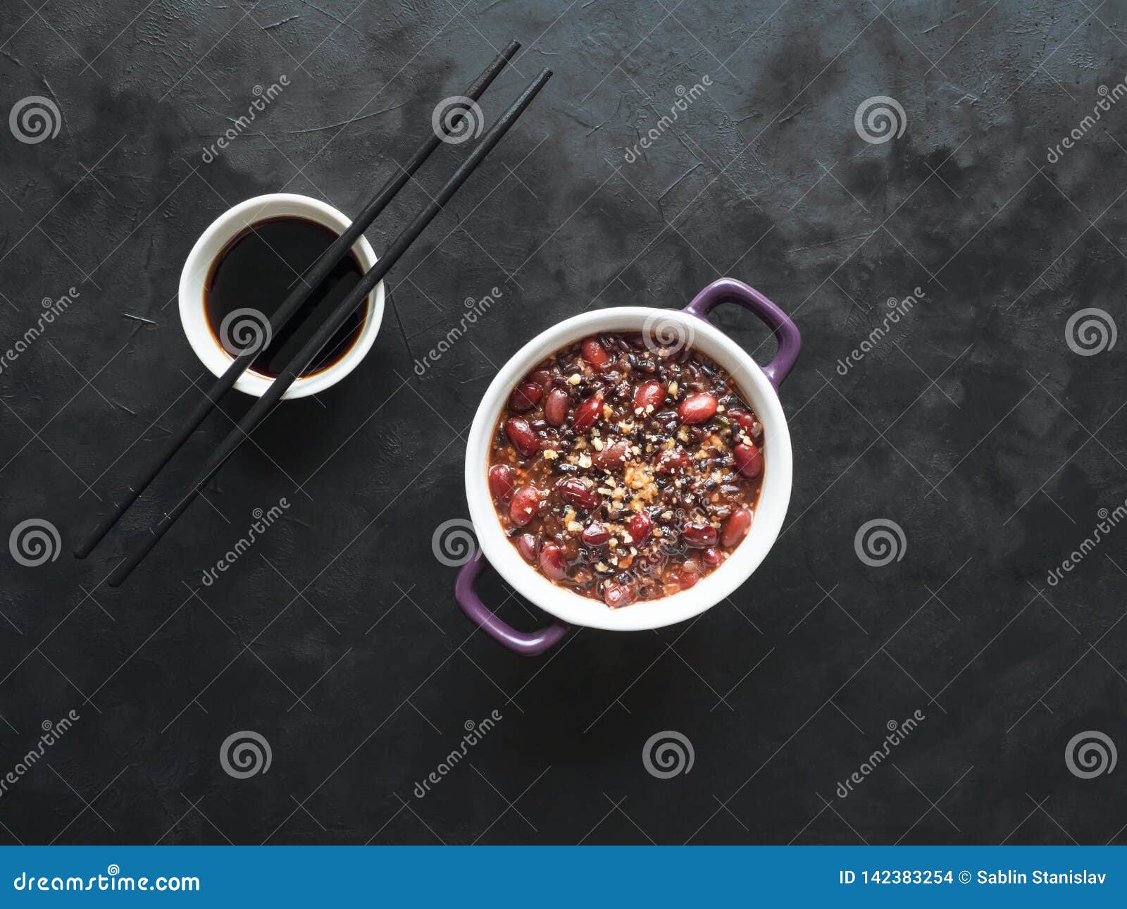 Red Bean Congee. Chinese Dish with Red Beans. Stock Photo - Image of ...