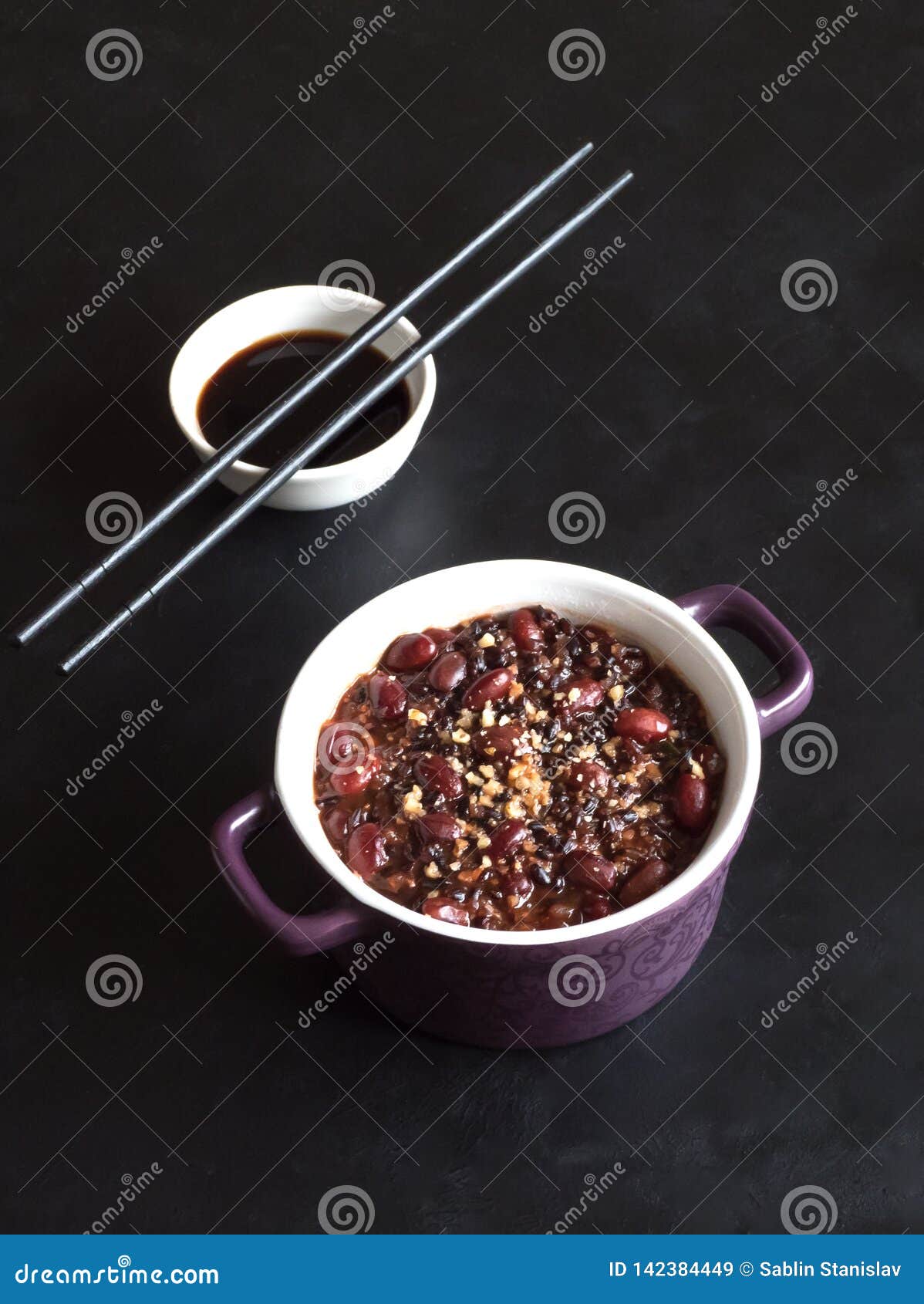 Red Bean Congee. Chinese Dish with Red Beans. Stock Image - Image of ...