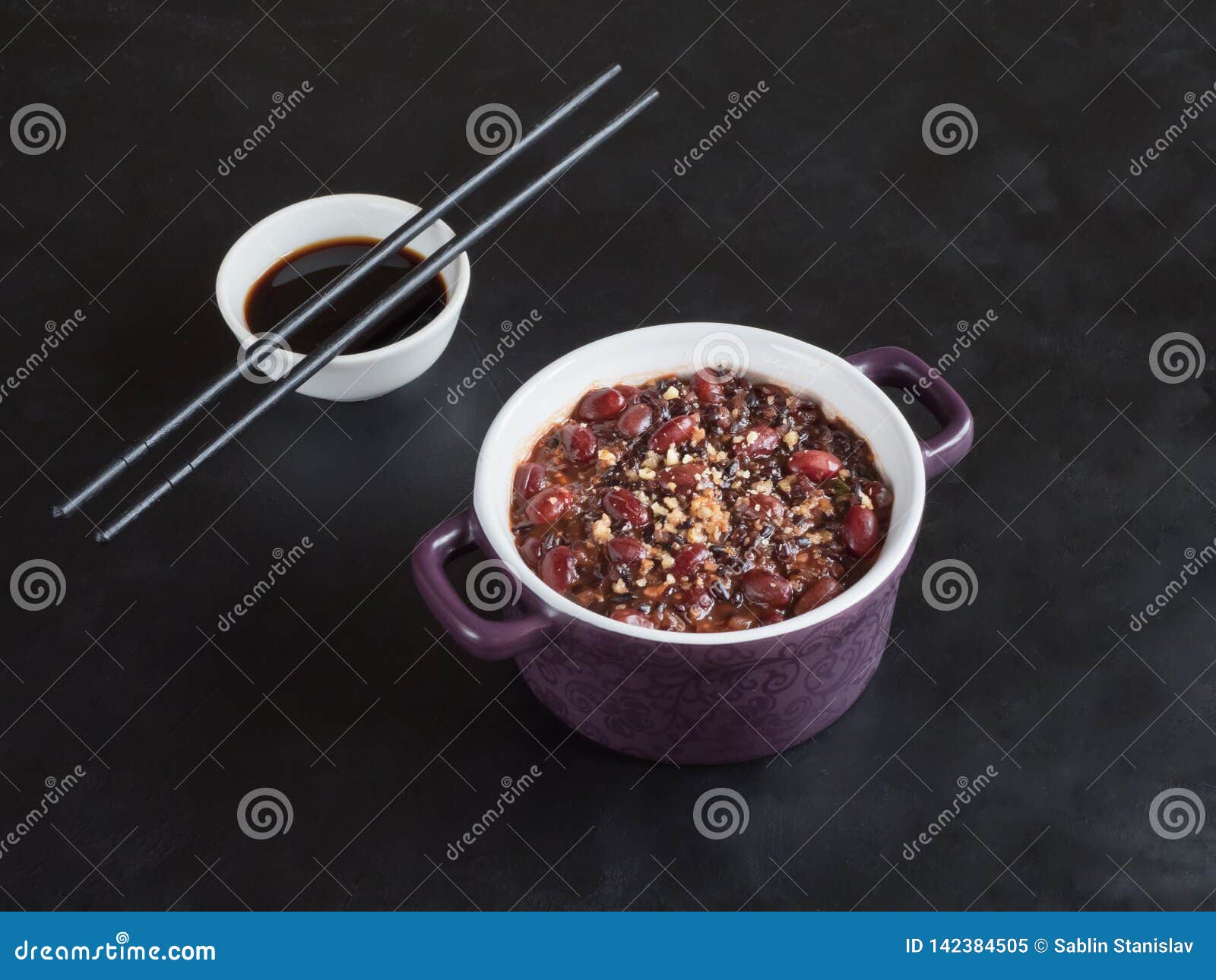 Red Bean Congee. Chinese Dish with Red Beans. Stock Image - Image of ...