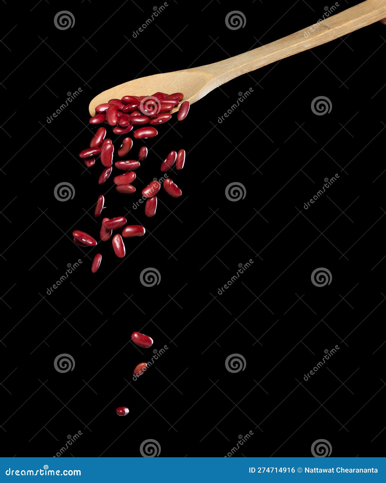Red Bean Fall, Red Grain Beans Explode Abstract Cloud Fly from Wooden ...