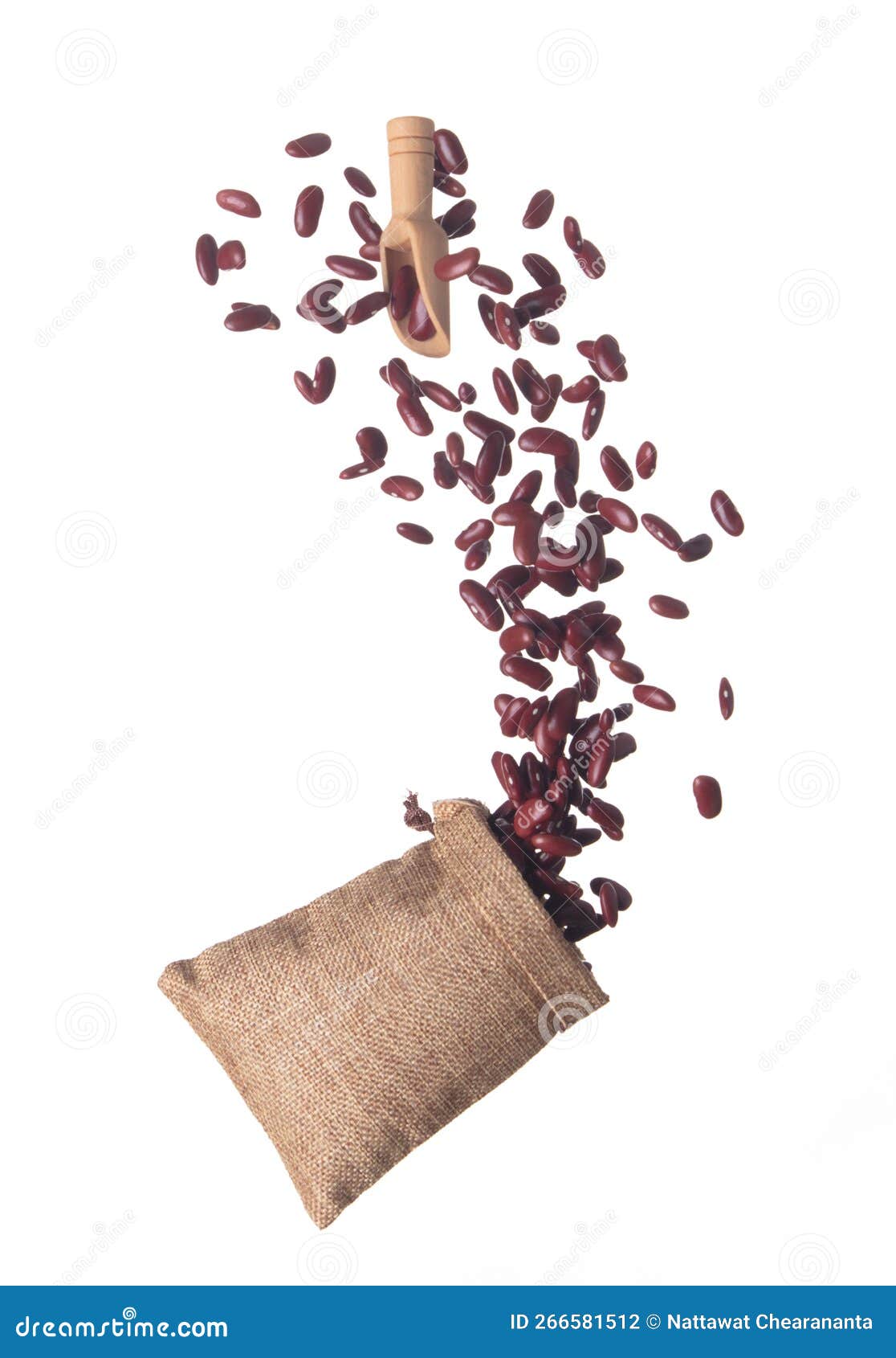Red Bean Flying Explosion in Sack Bag, Red Grain Beans Explode Abstract ...
