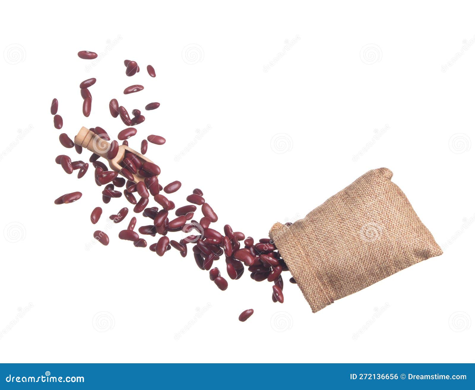 Red Bean Flying Explosion in Sack Bag, Red Grain Beans Explode Abstract ...
