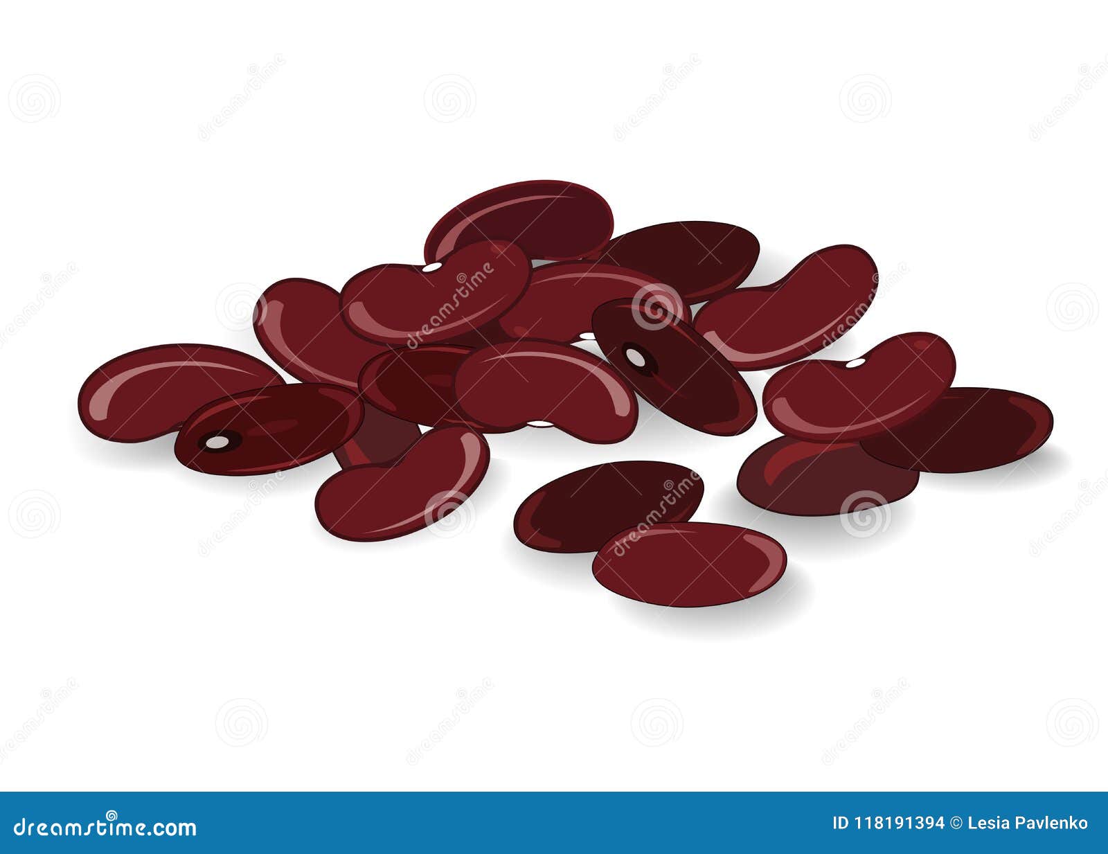 Red Bean Isolated on White Background Stock Vector - Illustration of ...