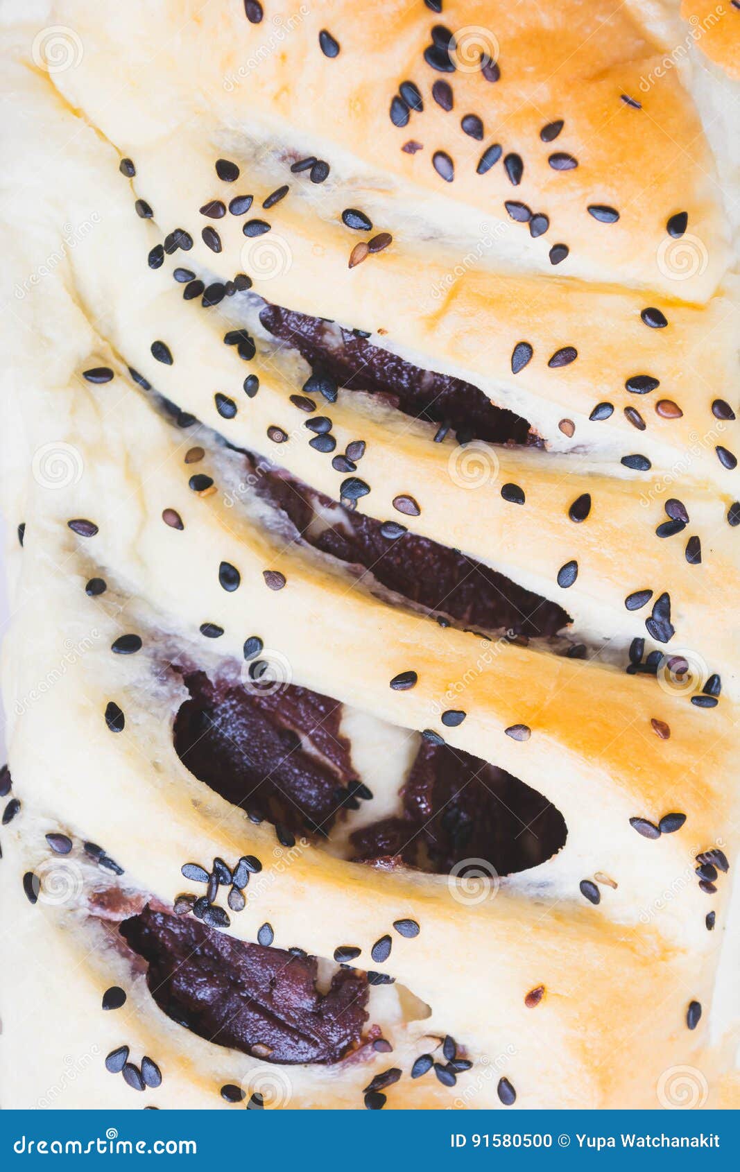 Red bean paste bun bread stock photo. Image of fresh - 91580500