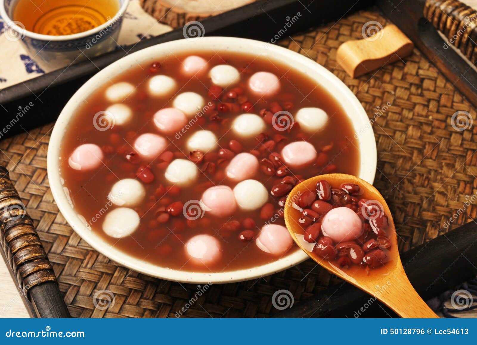 Red Bean Soup with Rice Ball Stock Photo - Image of traditional, asian ...