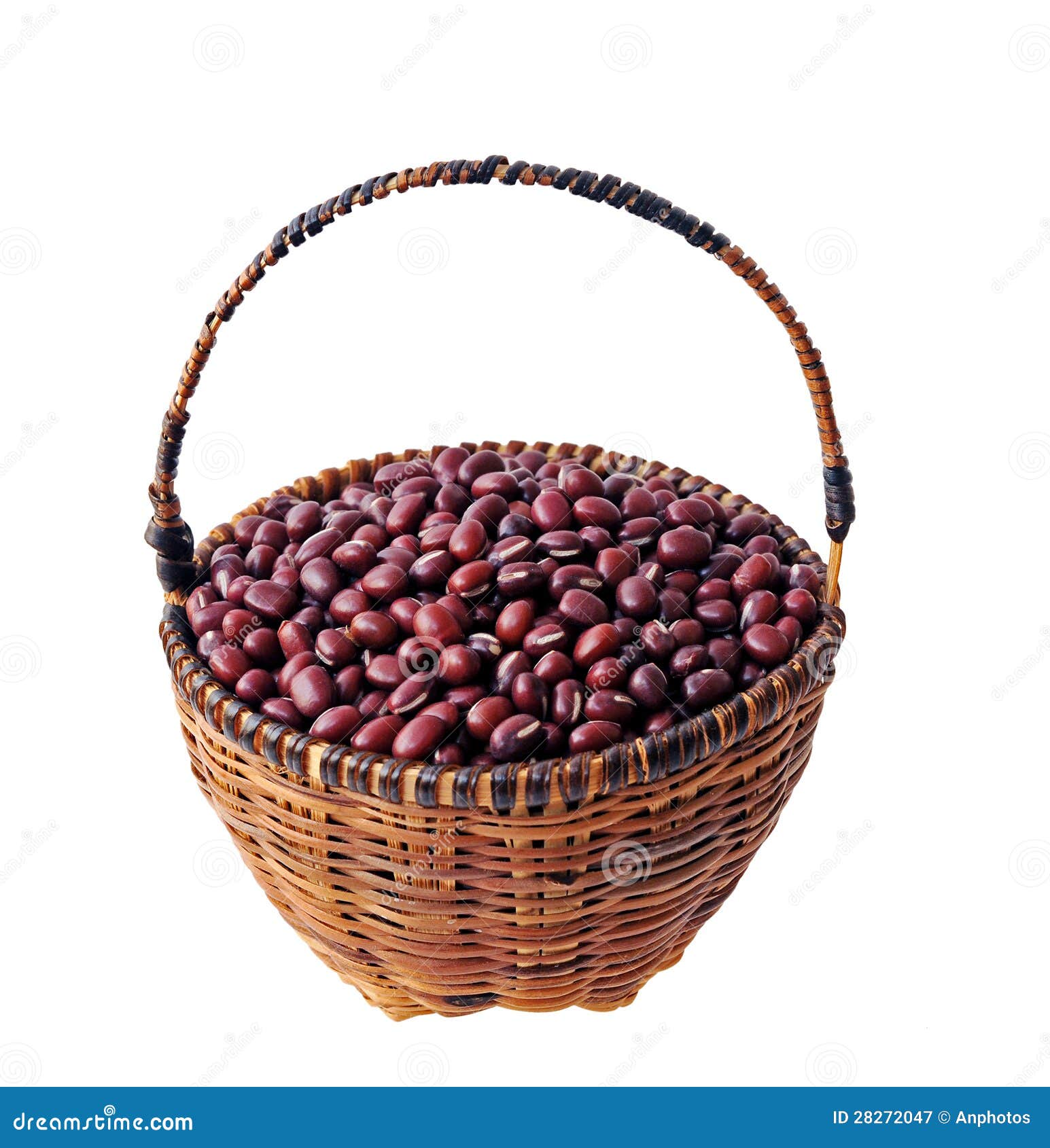 Red beans in basket stock image. Image of collection - 28272047