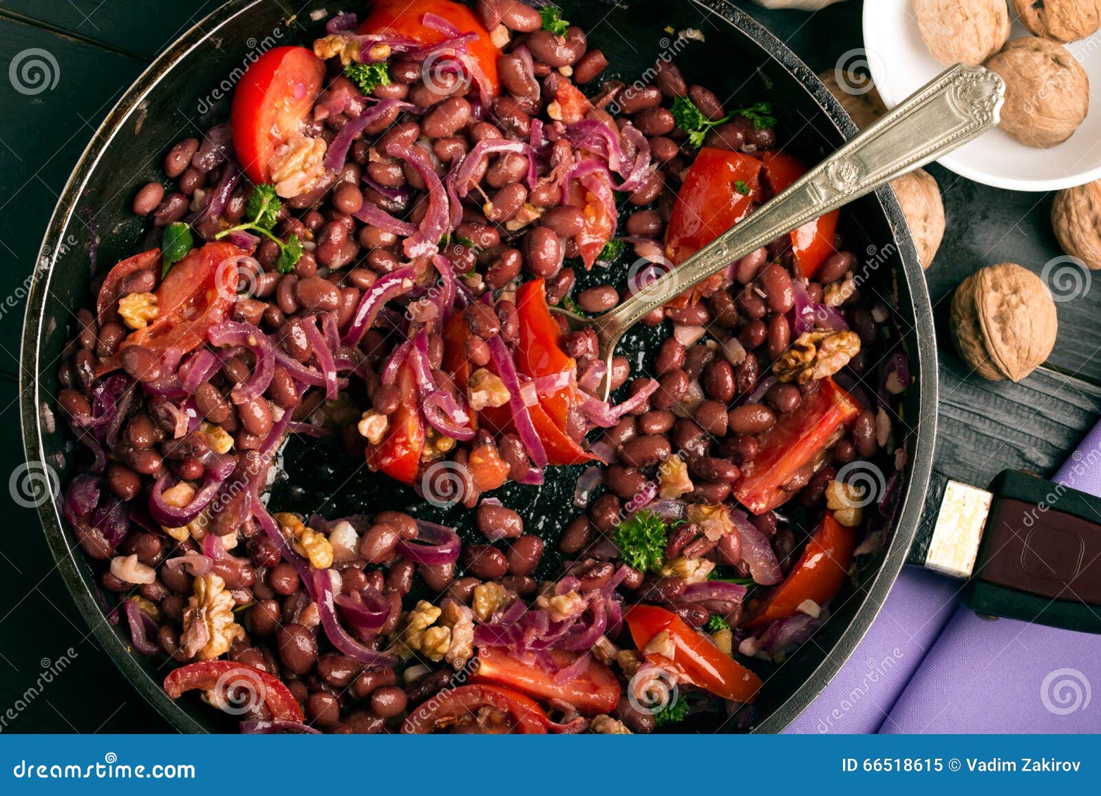 Red Beans Fried with Onions Stock Image - Image of people, shot: 66518615