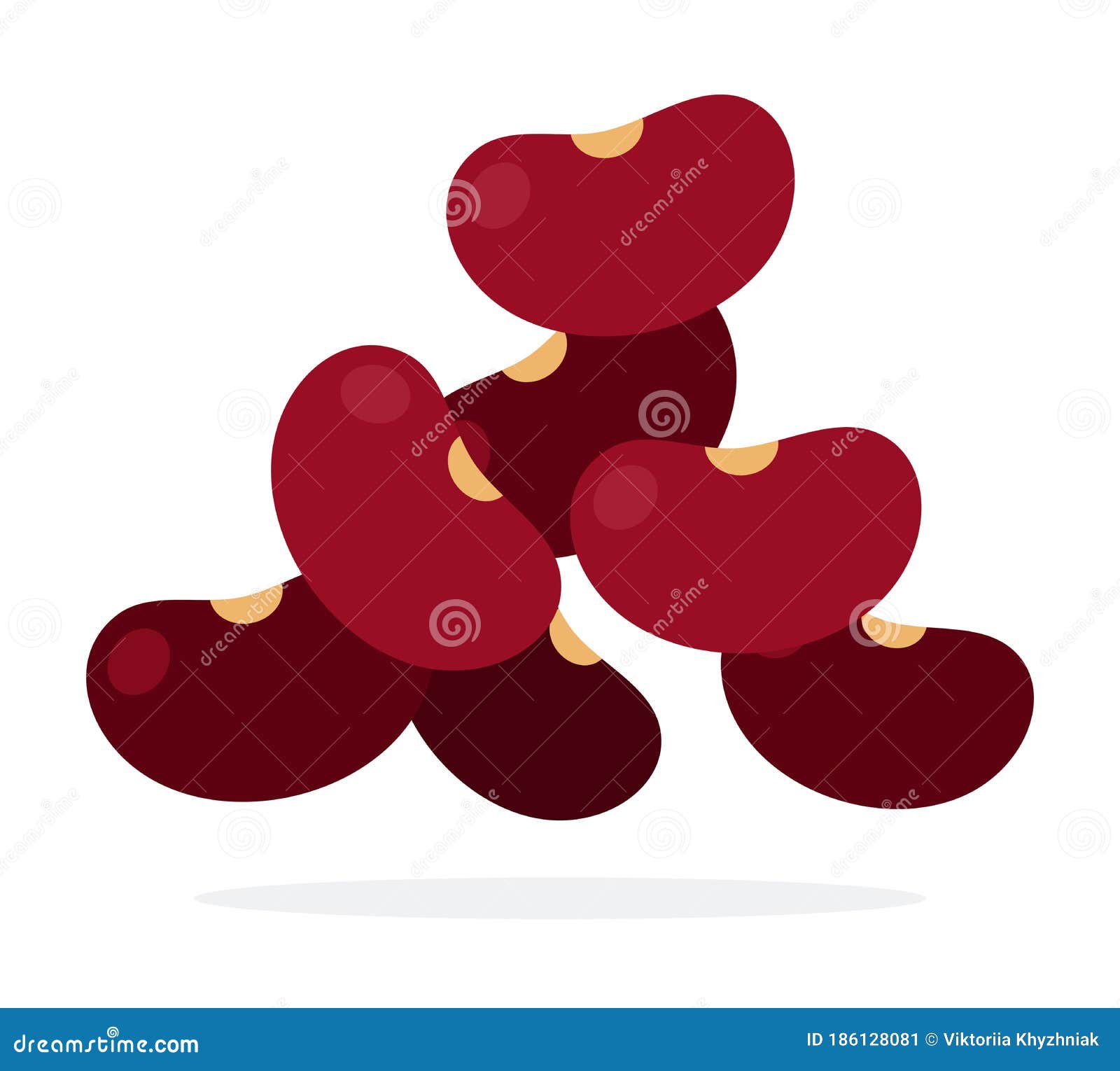 Red beans stock vector. Illustration of nature, energy - 186128081