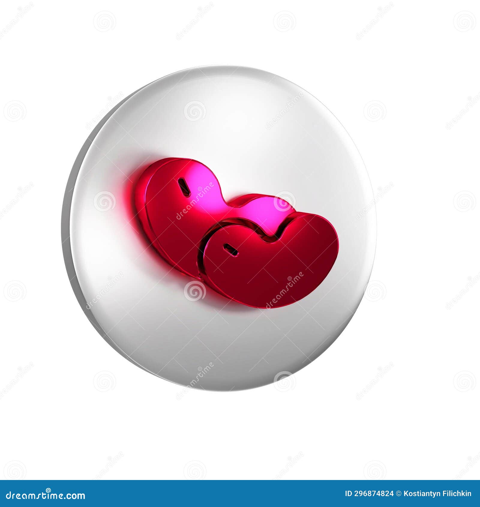 Red Beans Icon Isolated on Transparent Background. Silver Circle Button ...