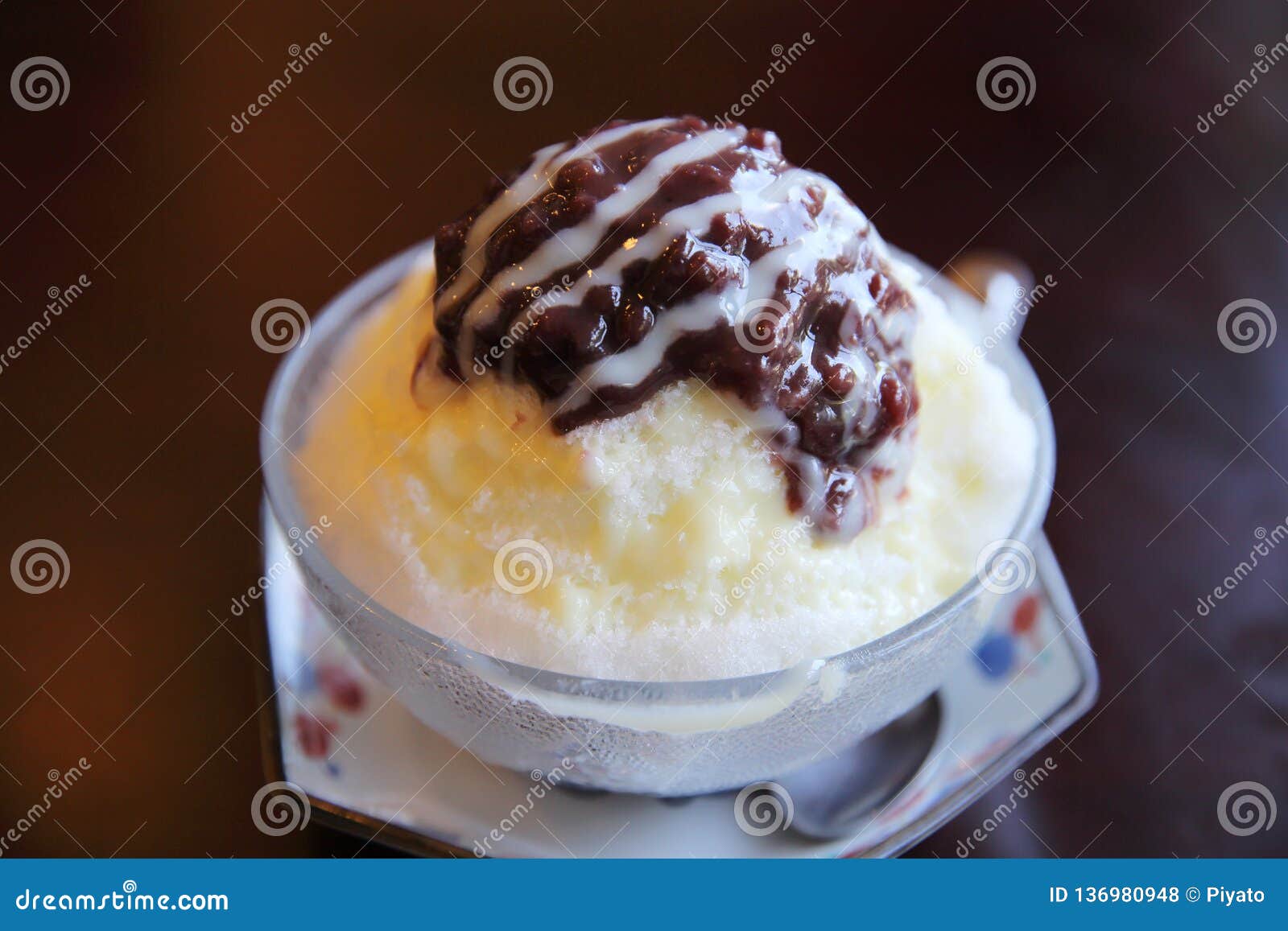 Red Beans with Japanese Shave Ice Stock Photo - Image of cafe ...