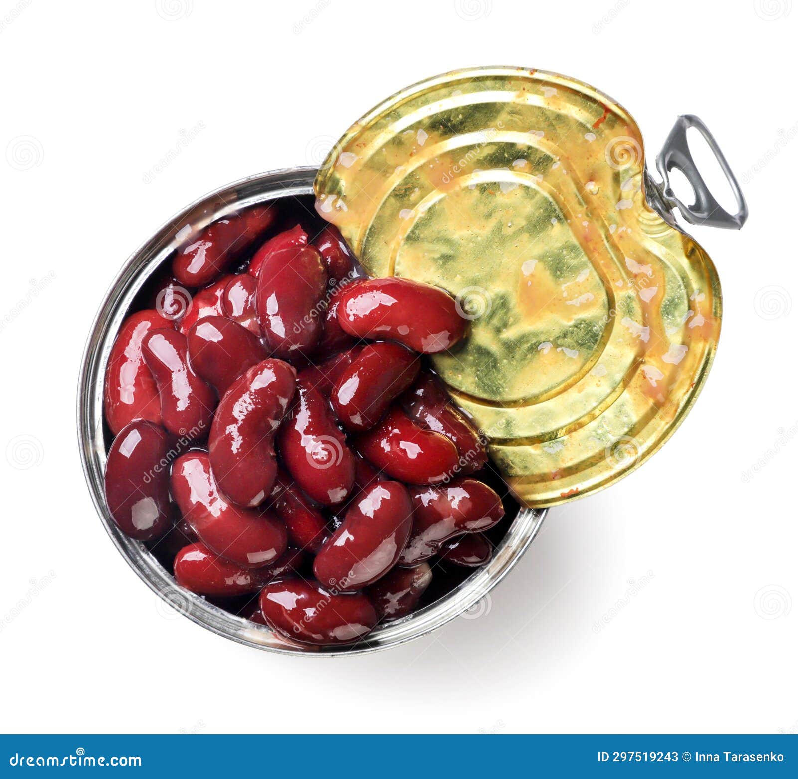 Red Beans in an Open Tin Can on a White Background. Top View Stock ...