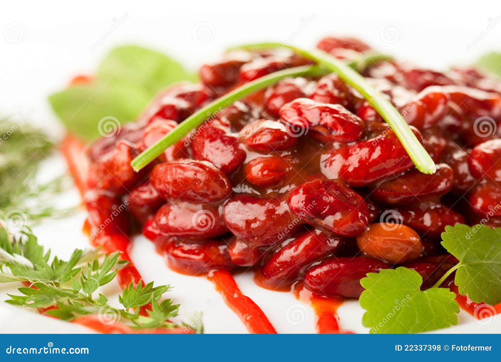 Red Beans in Tomato Sauce on a Dish Stock Photo - Image of dishware ...