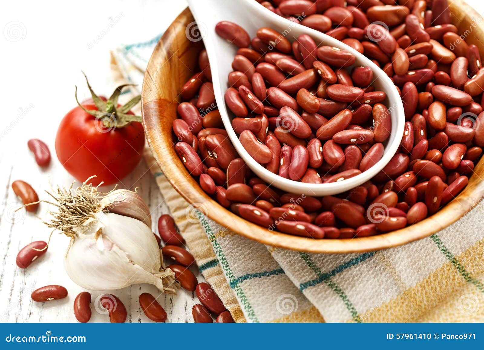 Red beans with vegetables stock photo. Image of spoon - 57961410