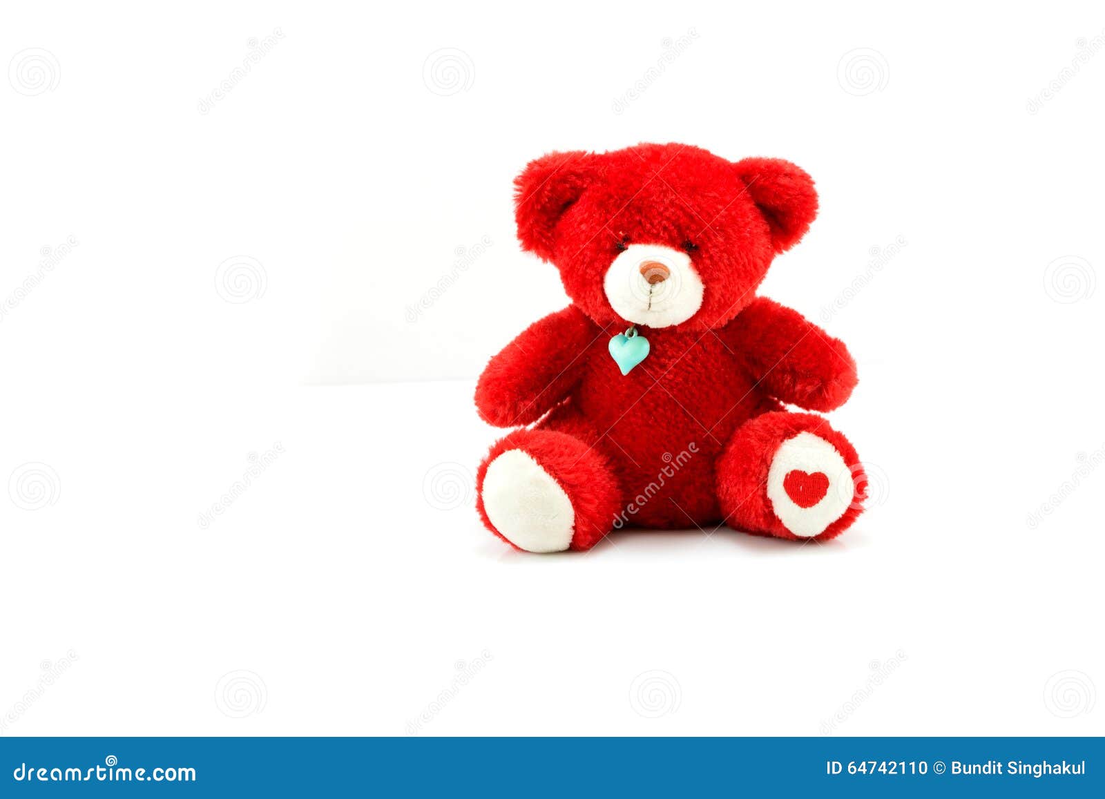 Red bear doll isolated stock photo. Image of studio, fluffy - 64742110