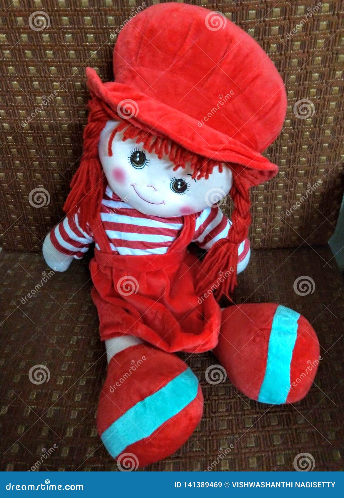 Beautiful Doll with Red Colour Dress Stock Image - Image of dress ...
