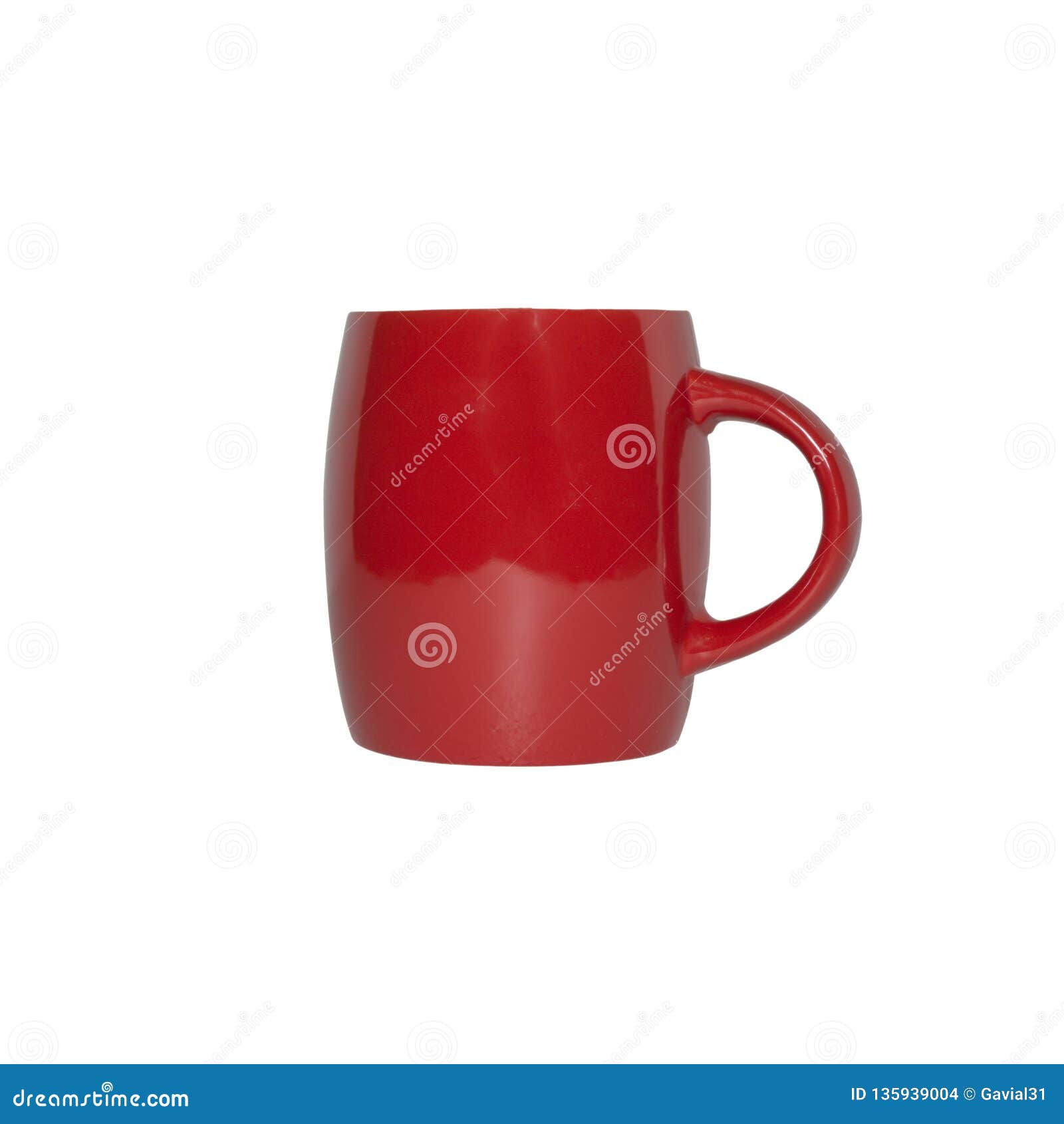 Red Beautiful Mug Isolated on White Background. Stock Photo - Image of ...