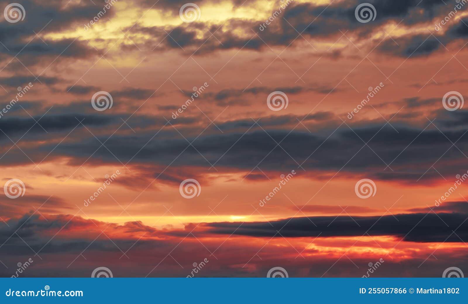 Red sky at sunset stock photo. Image of sunrise, dramatic - 255057866