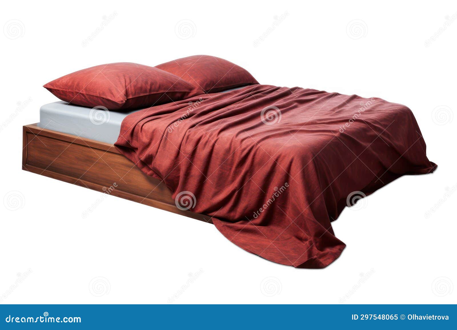 Red Bed Isolated on Transparent Background, Png File Stock Image ...