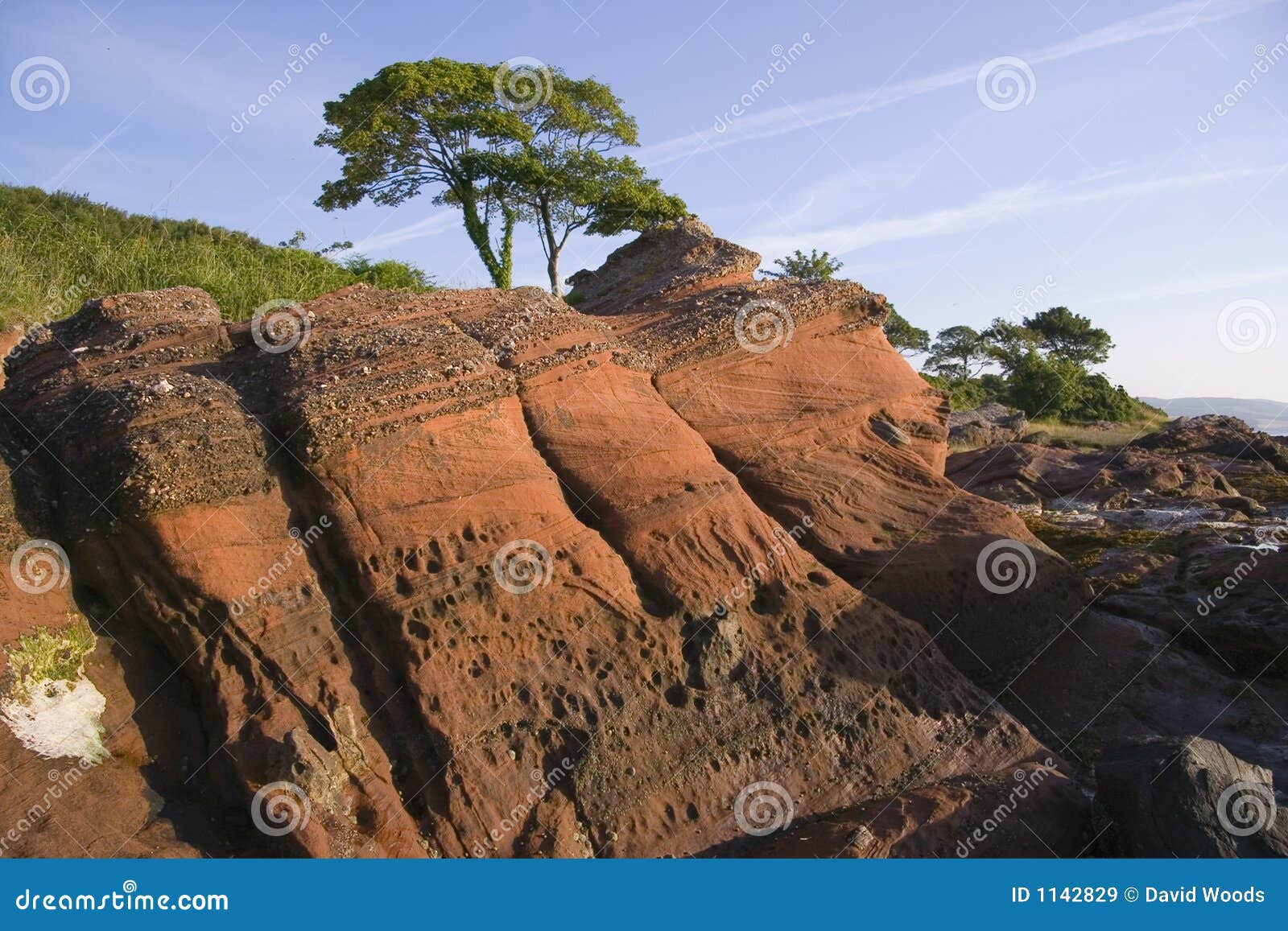 Red bedrock stock image. Image of weathered, outcrop, rock - 1142829