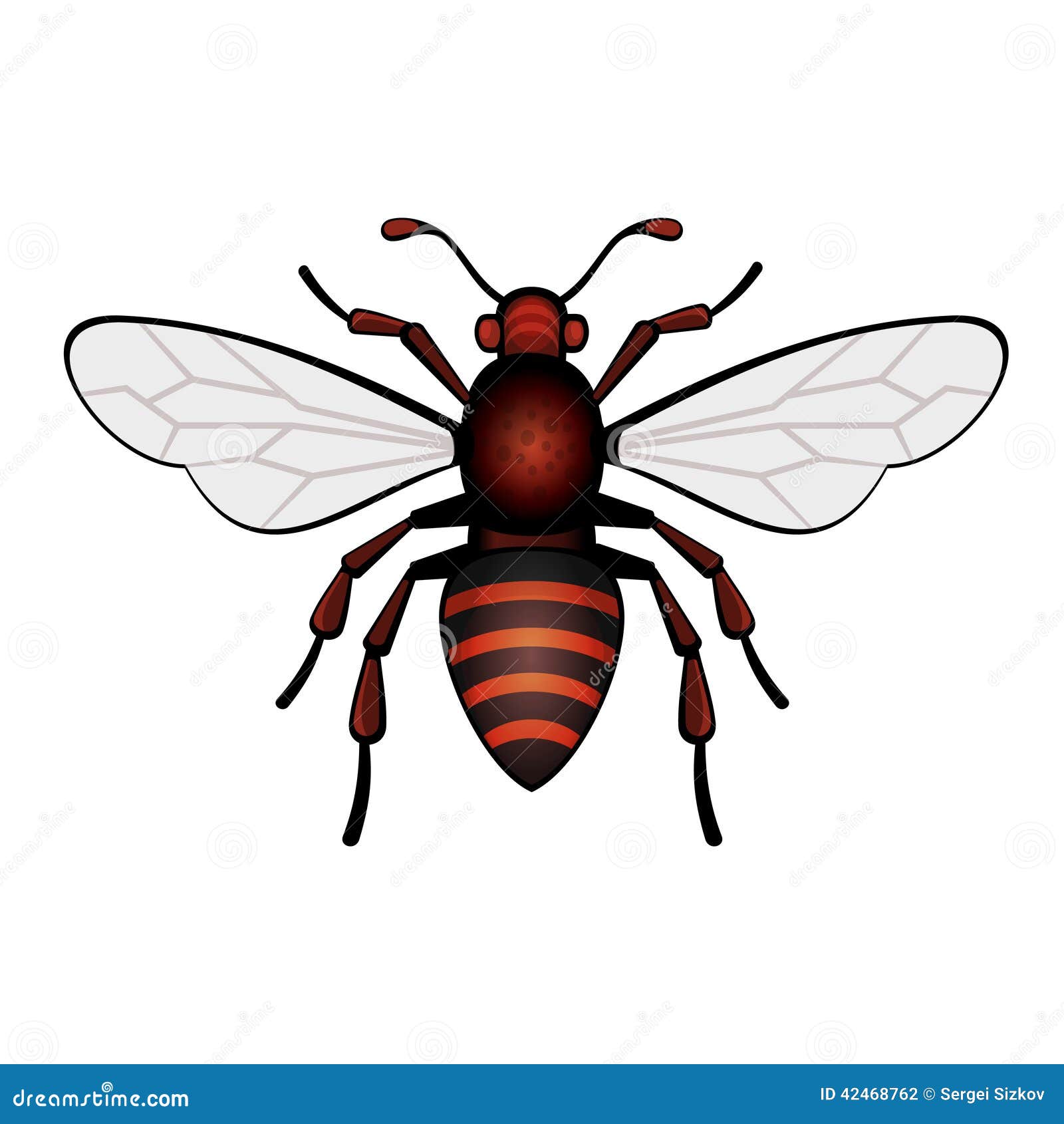 Red Bee Icon Vector stock vector. Illustration of detailed - 42468762