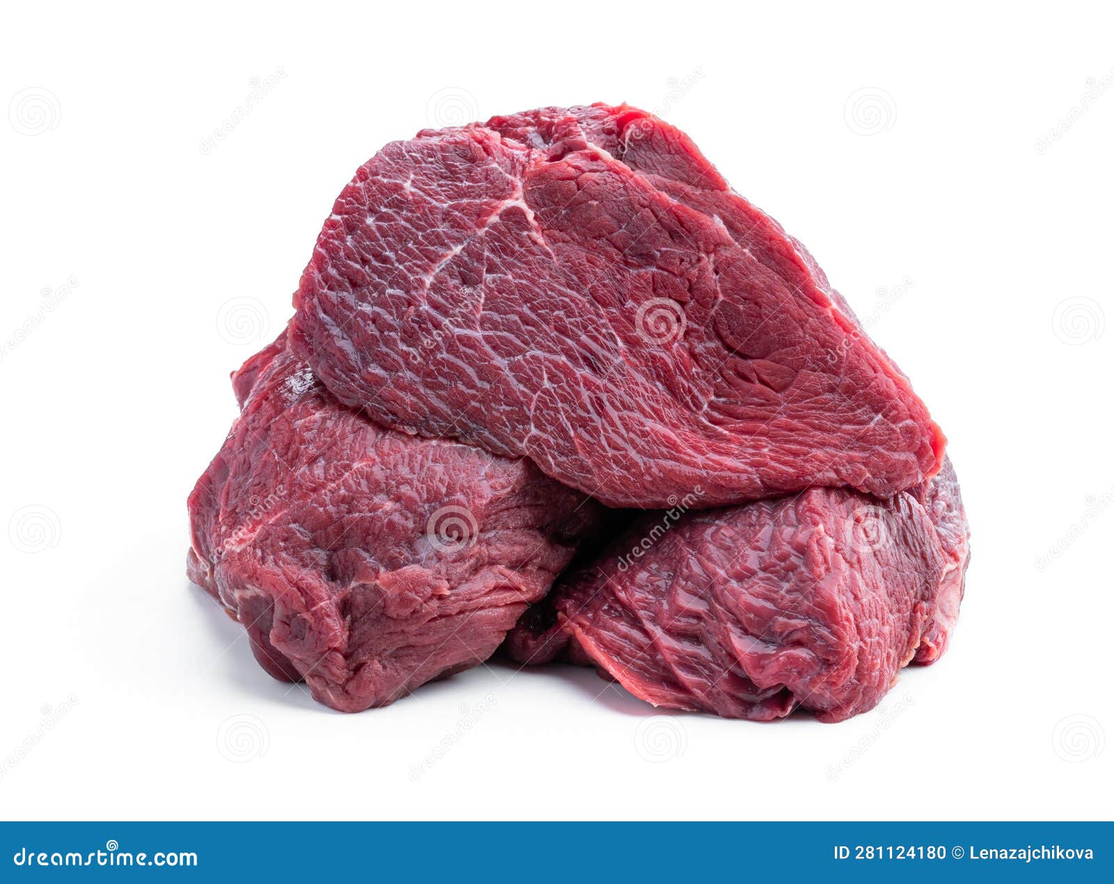 Red Beef Meat Isolated on White Background Stock Photo - Image of ...