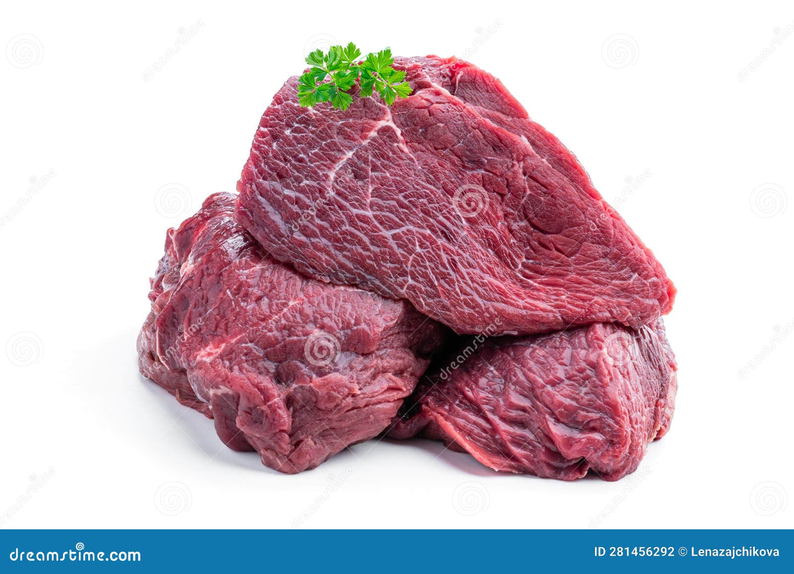 Red Beef Meat Isolated on White Background Stock Photo - Image of fresh ...