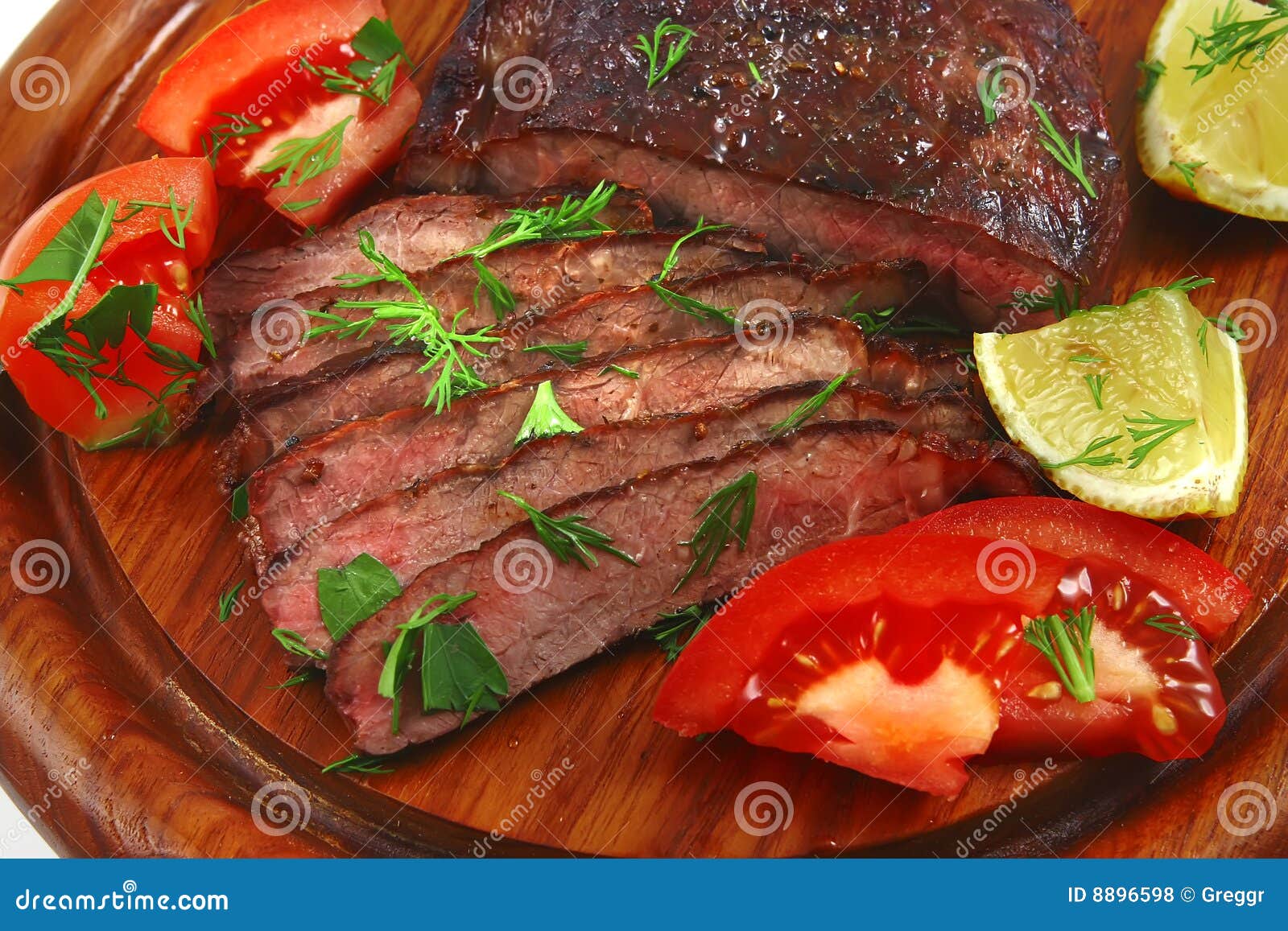 Red Beef Meat Served with Vegetable Stock Photo - Image of food ...