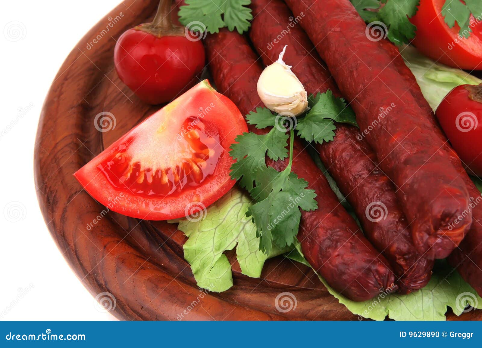 Red beef sausages stock photo. Image of board, culinary - 9629890