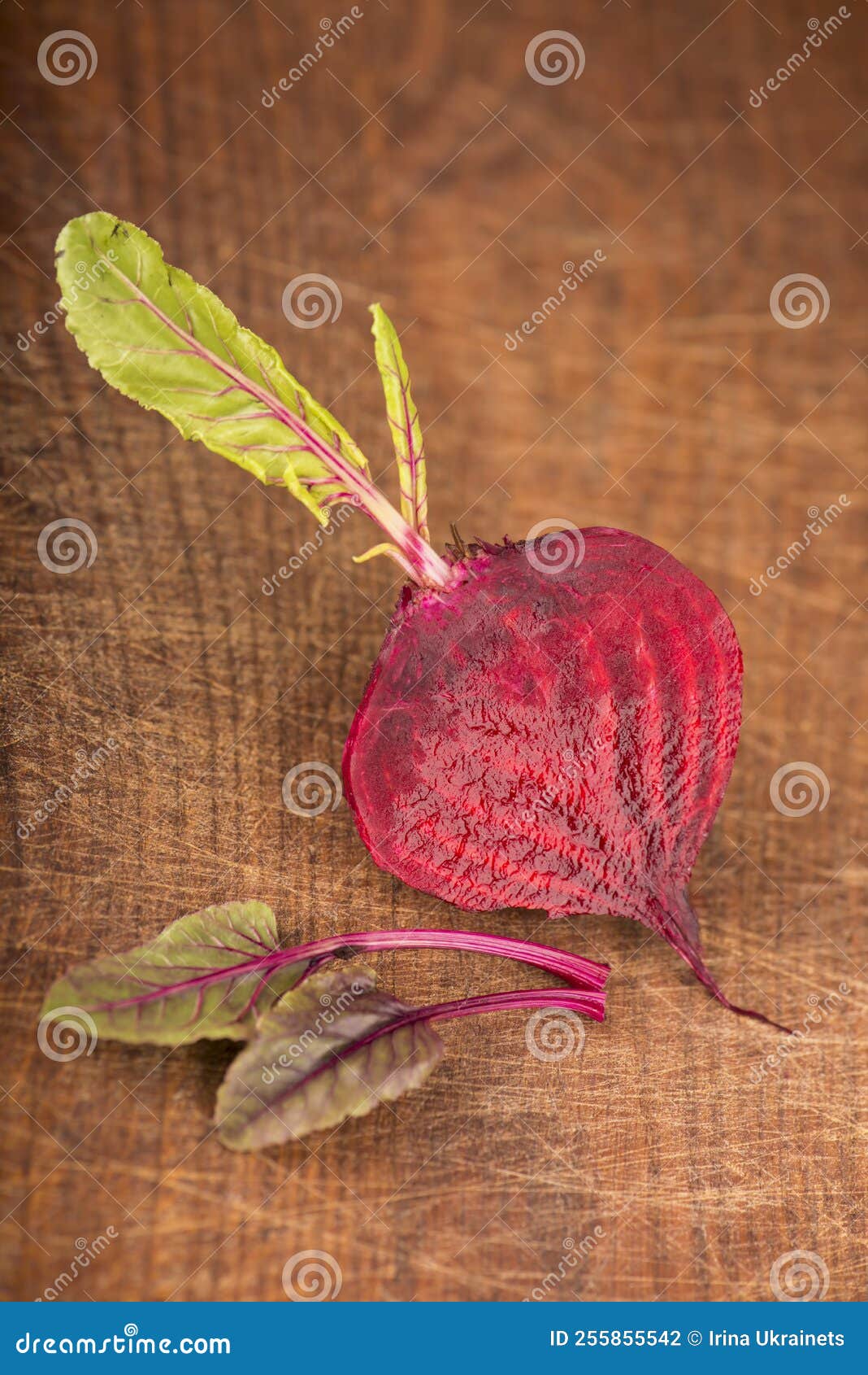 Red Beet with Leaves or Beetroot on the Wooden Stock Photo - Image of ...