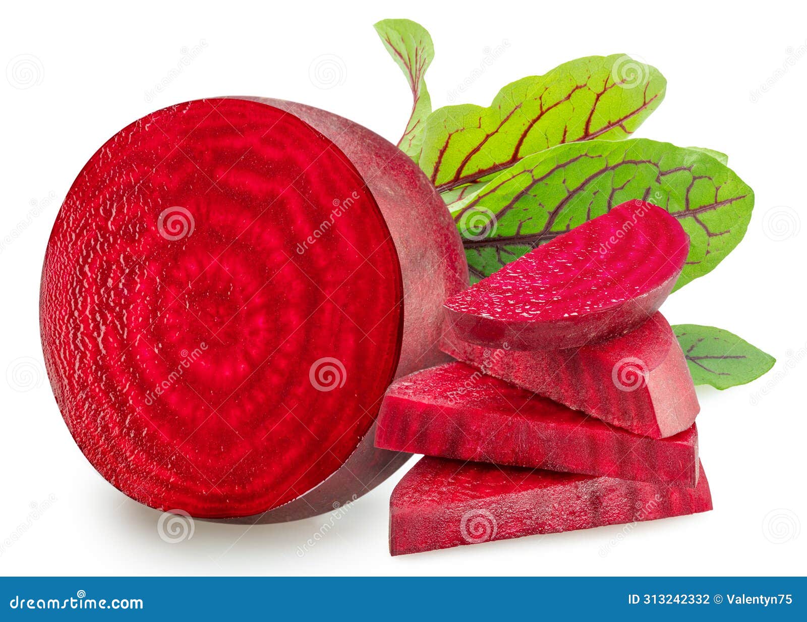 Red Beetroot Cross Section and Pieces of Beetroot Isolated on White ...