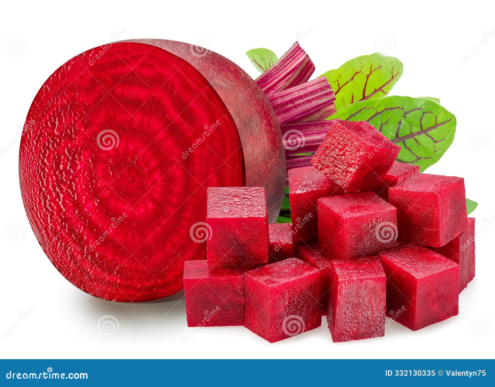 Red Beetroot Cross Section and Pieces of Beetroot Isolated on White ...